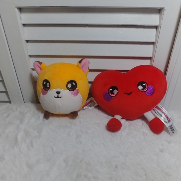 Squeezamals | Toys | Squeezamals Toys Plush Fox Fiona Gold Red Heart ...